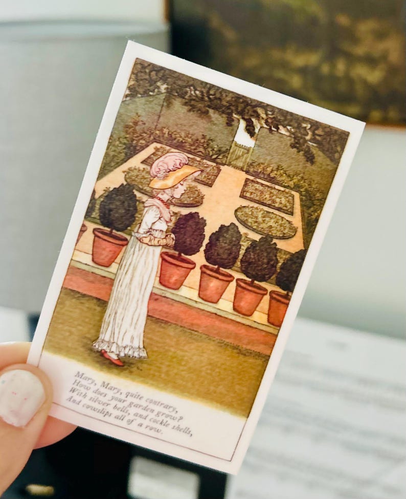 Vintage Story Mary Mary Quite Contrary Sticker, Nursery Rhyme Art - Etsy