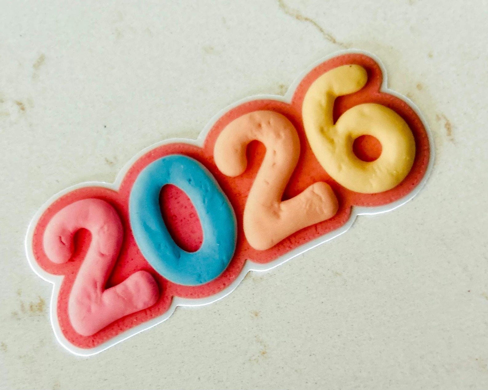 2026 Puffy Paint Art Year Vinyl Sticker- Water Resistant for Journaling ...