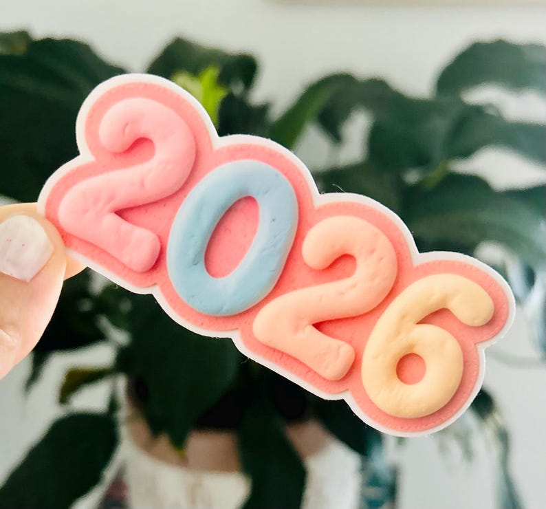 2026 Puffy Paint Art Year Vinyl Sticker- Water Resistant for Journaling ...