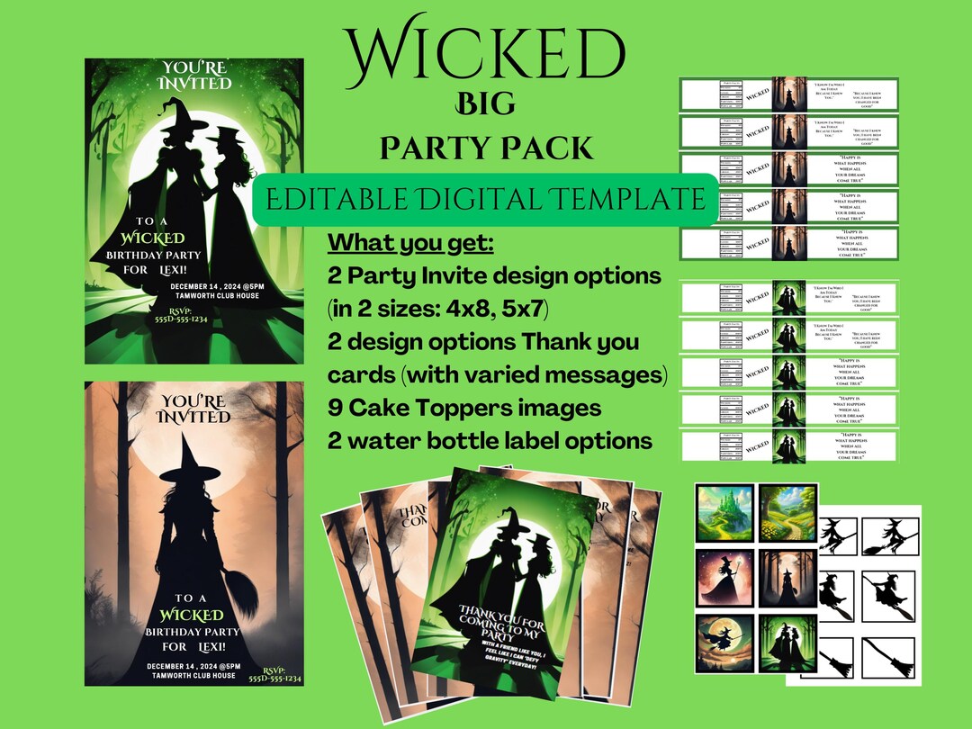 Wicked BIG Celebration Kit: Enchanting Birthday Party- Digital ...