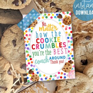 Coach Appreciation Printable Gift Tags, No Matter How the Cookie ...