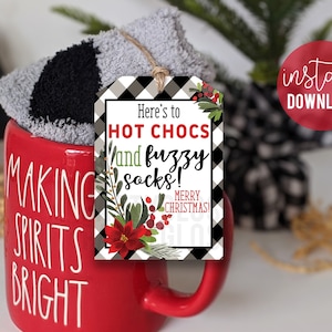 Hot Chocolate Christmas Gift Printable Tags, Holiday Teacher Tag Hot ...