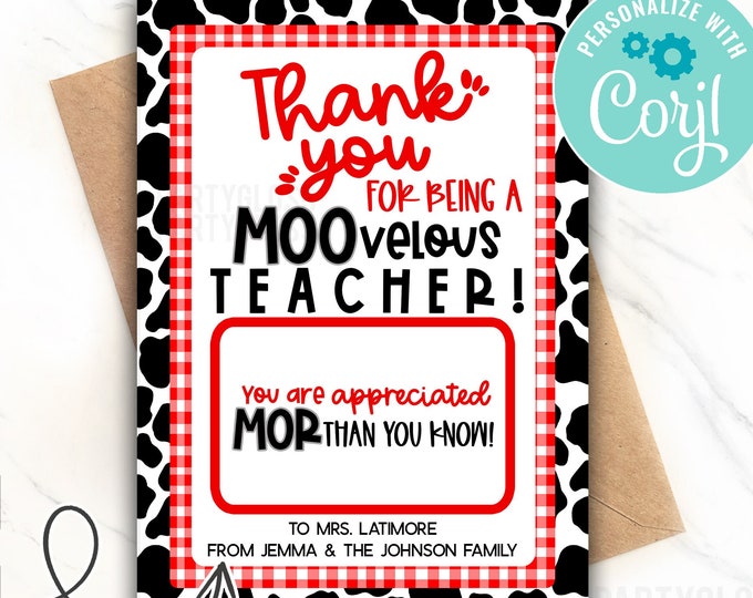 Teacher Appreciation Chick-fil-a Gift Gift Card Holder, Thanks for ...
