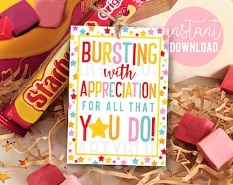 Teacher Candy Tags - Etsy