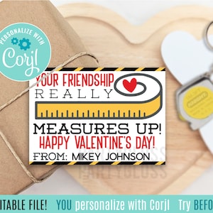 Editable Measuring Tape Valentine's Day Printable Tags Valentine ...