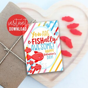 Fish Valentine's Day Printable Tag Swedish Valentine Class Valentine ...