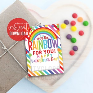 Rainbow Valentine's Day Printable Tags Over the Rainbow for You ...
