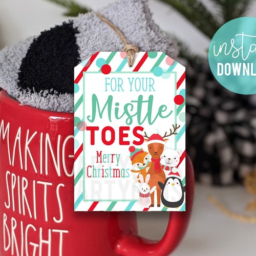 For Your Mistle-toes Merry Christmas Wreath Design Gift Tag - Etsy