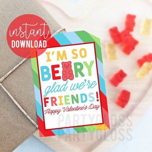 Editable Gummy Bear Valentine's Day Printable Tags - Etsy