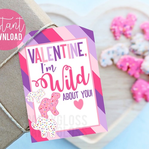 Wild Animal Valentine's Day Printable Tags Jungle - Etsy