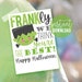 Frankenstein Halloween Printable Gift Tags, PTO PTA Candy Treat Tag ...