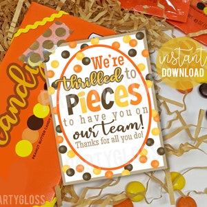 We're Thrilled to Pieces to Have You on Our Team Printable Gift Tags ...