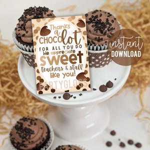 Teachers and Staff Appreciation Week Chocolate Printable Gift Tags ...