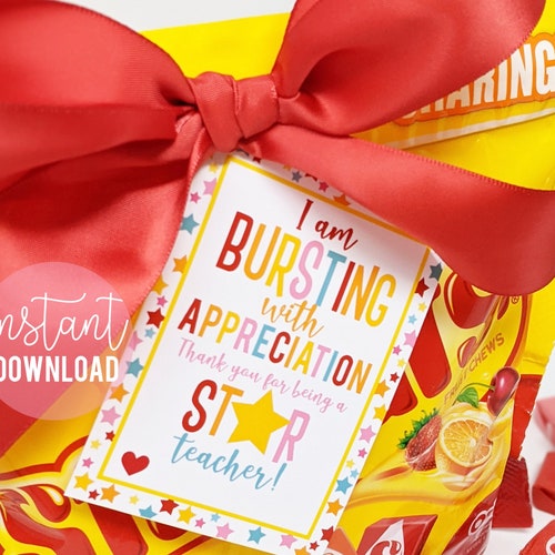 Teacher Appreciation Printable Tag Teacher Rainbow Tags - Etsy