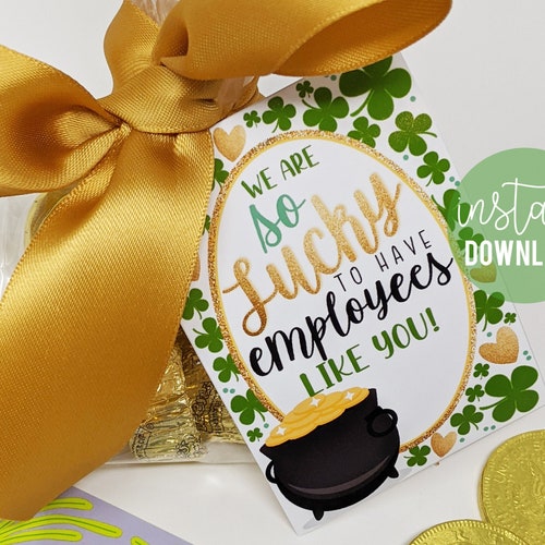 St. Patrick's Day Thank You Sign Printable for Staff - Etsy