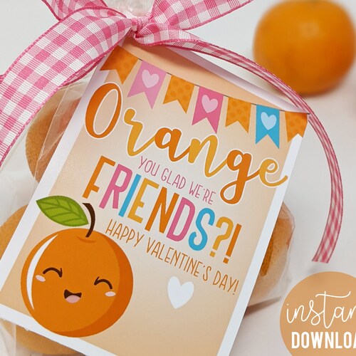 Orange Valentine's Day Printable Cuties Valentine Cutie - Etsy