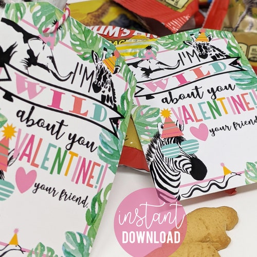 Animal Cookie Valentine's Day Printable Tag Circus - Etsy