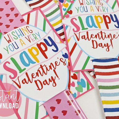 Slap Bracelet Valentine Slappy Valentine's Day Tag Slappy - Etsy