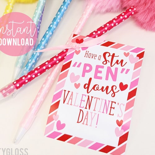 Valentine's Day Printable Pencil Cards - Etsy