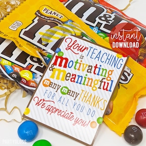 Teacher Appreciation Printable Candy Gift Tags, Teachers Week Thank You ...