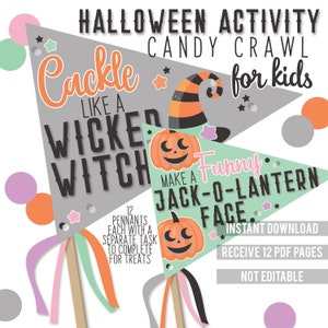 Halloween Activity Printable | Halloween Pennant | Candy Crawl | Candy ...