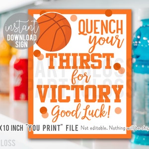 Orange Basketball Good Luck Printable Tags, Quench Your Thirst for ...