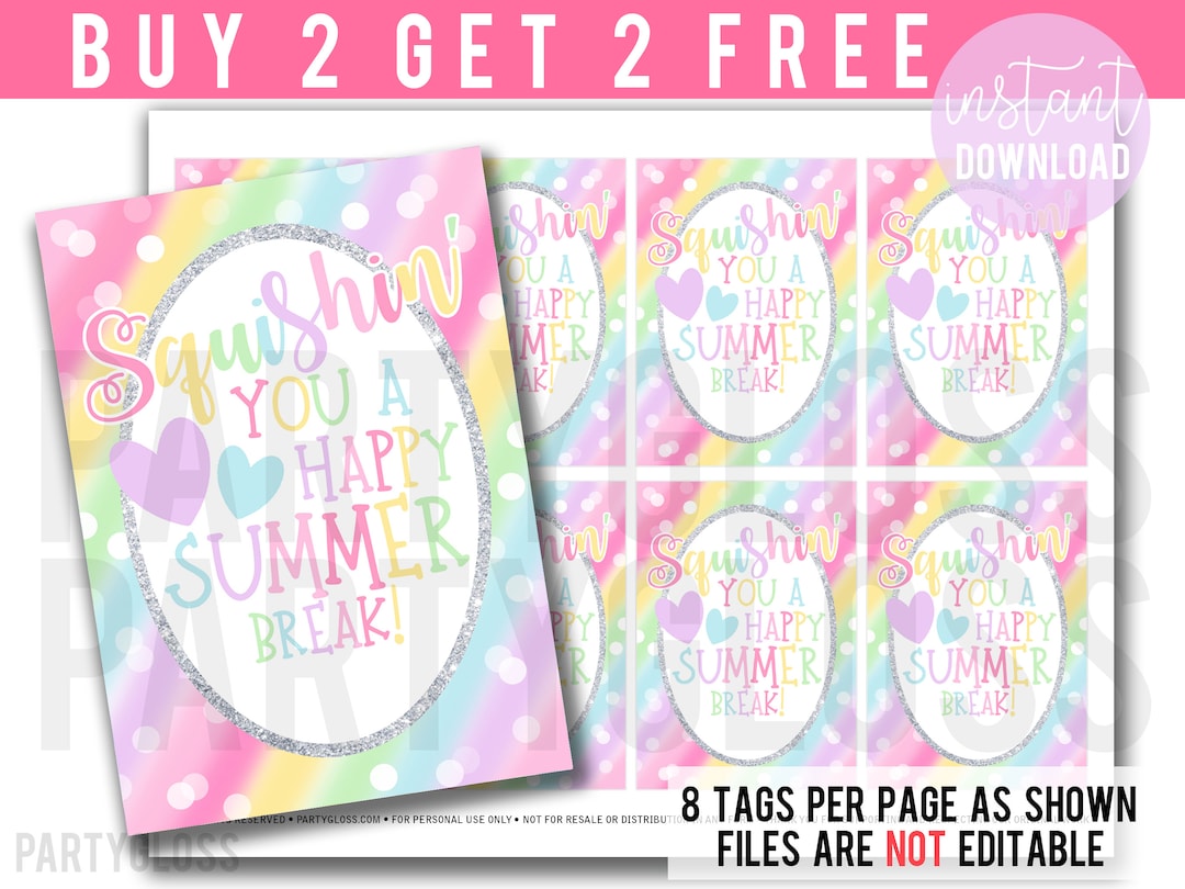 Squishy End of the Year Printable Tags, Non Food, Squishin' You Squish ...