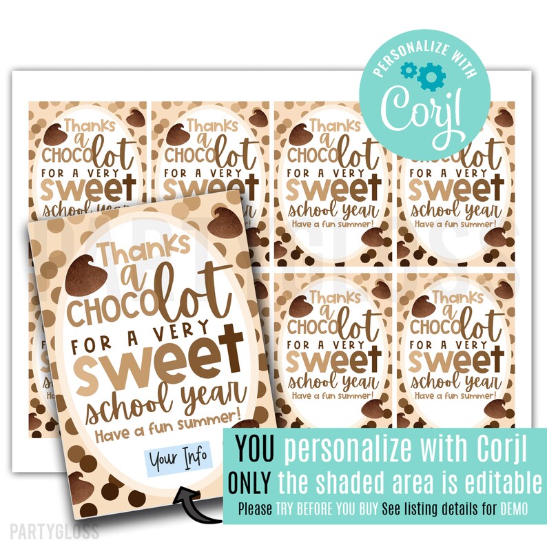 Editable End of the Year Chocolate Printable Tag | Student Appreciation ...