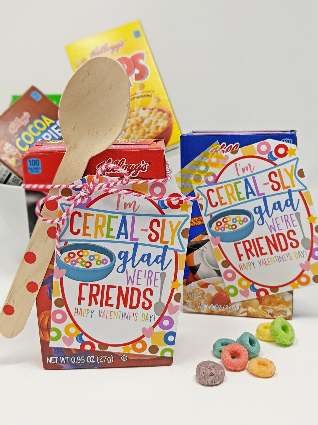 Valentine's Day Cereal Box Printable Gift Tags, Cereal-sly Glad We're ...