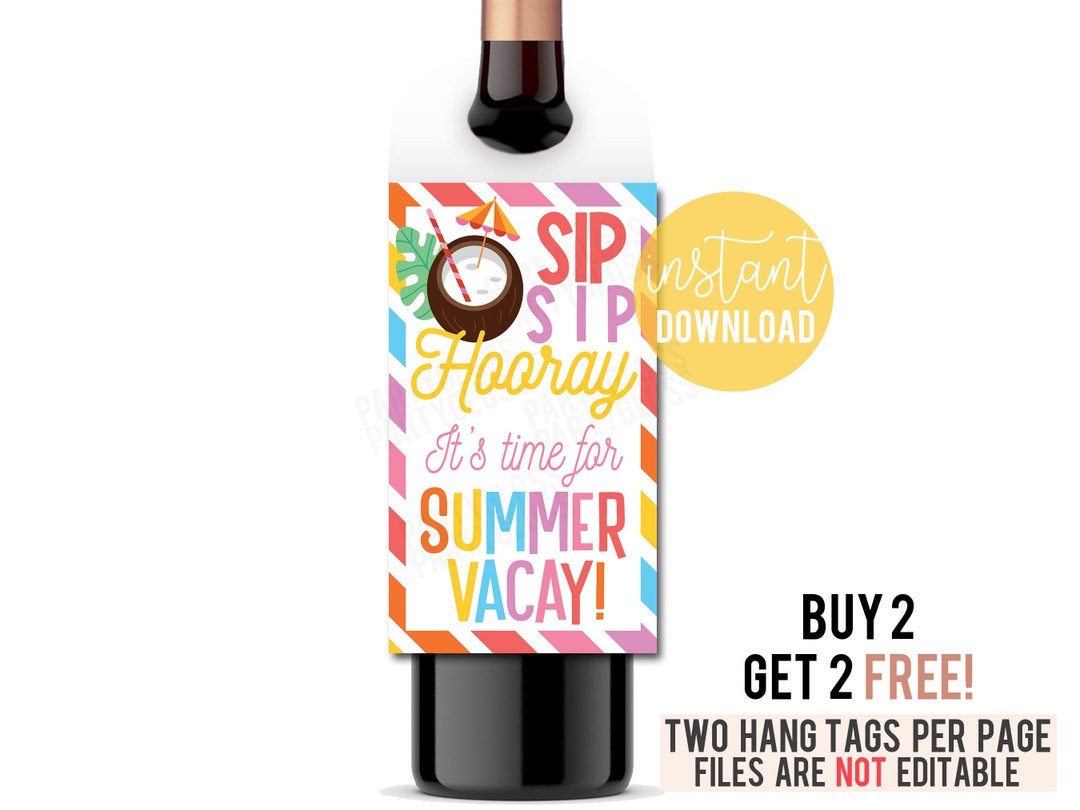 End of the Year Wine Hang Tag, Printable Wine Hanger, Bottle Neck Tag ...