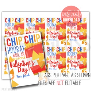 Valentine's Day Bag of Chips Printable Gift Tags Chip Chip Hooray ...