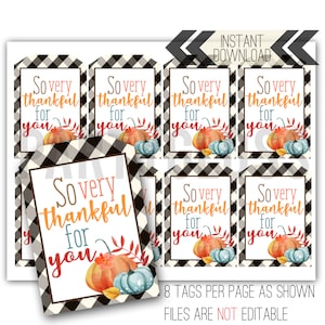 Thanksgiving Staff Appreciation Printable Gift Tags, Autumn Fall Tag so ...