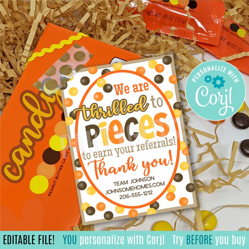Editable Referral Appreciation Printable Gift Tags, We Are Thrilled to ...