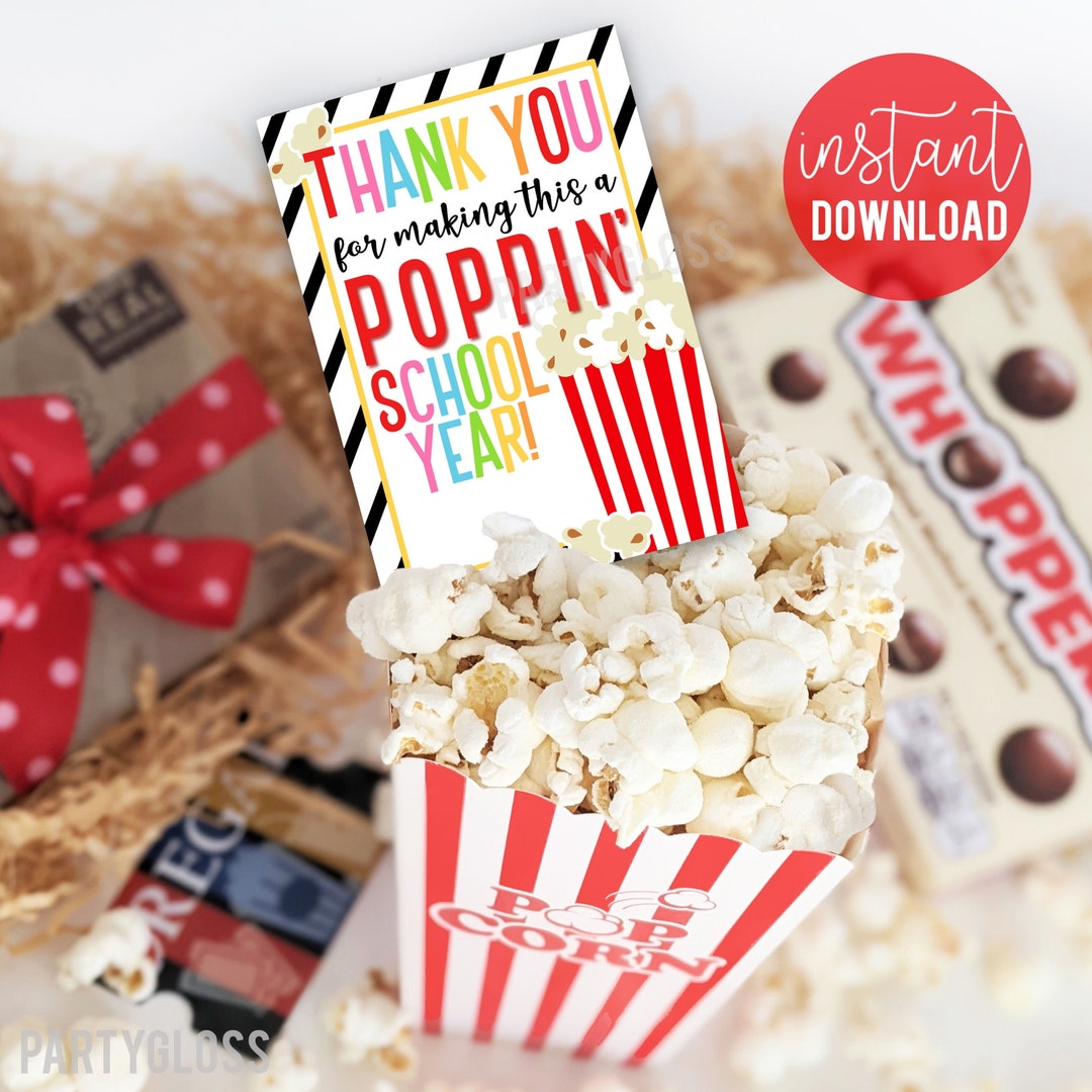 Poppin School Year Printable Tag | Popcorn Printable | End of the Year ...