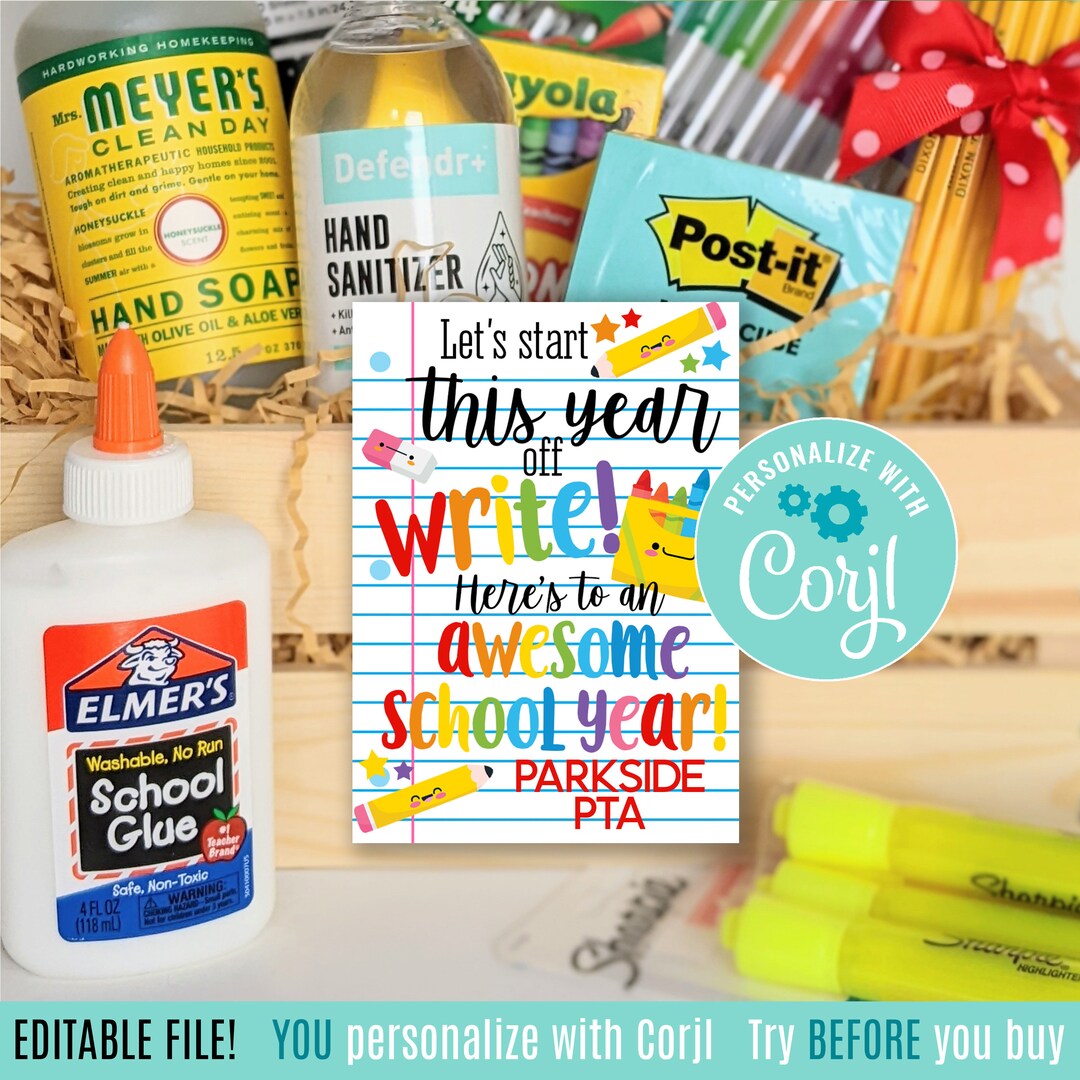 Editable Back to School Printable Gift Tags Start This Year off Write ...