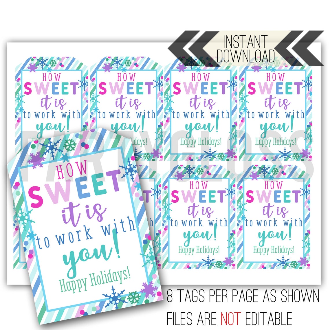 Holiday Staff Gift Printable Tag Christmas Coworker Tag - Etsy