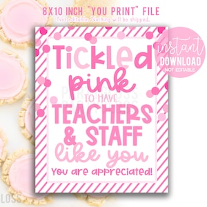 Teacher Appreciation Printable 8x10 Sign, Teachers and Staff Faculty ...