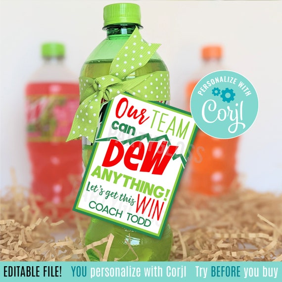 Editable Dew Anything Printable Tag Soda Pop Pun Tags - Etsy