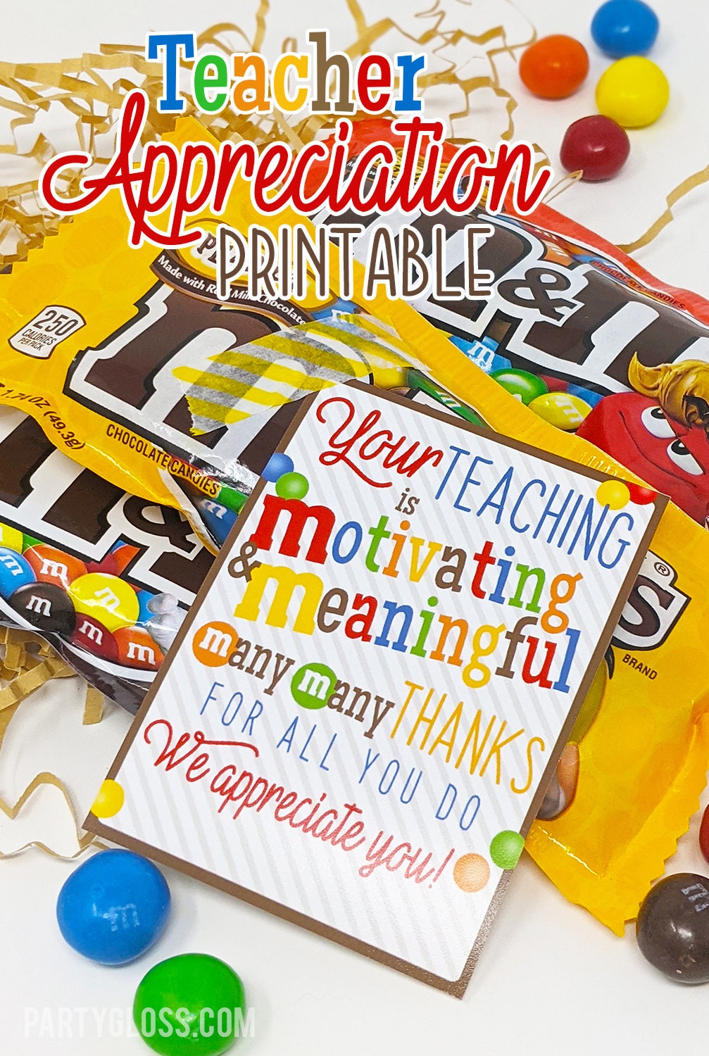 Teacher Appreciation Printable Candy Gift Tags, Teachers Week Thank You ...