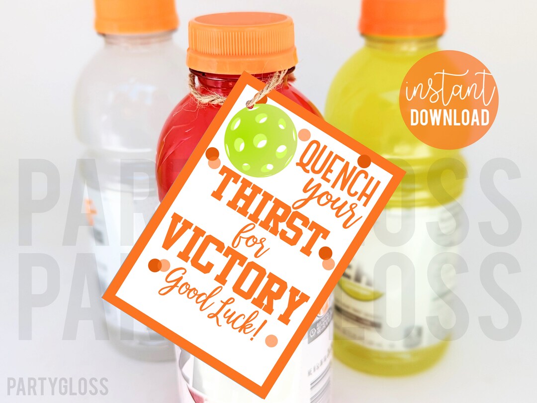 Orange Pickleball Good Luck Printable Tags Quench Your Thirst for ...