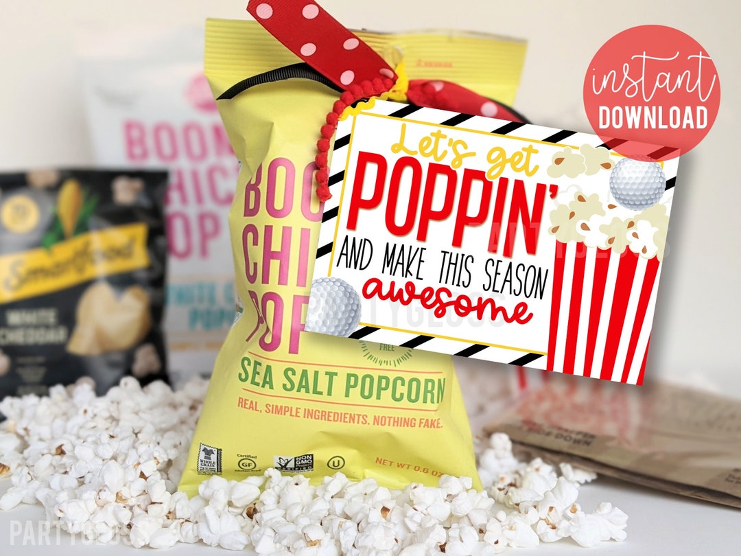 Golf Team Printable Tag | Microwave Popcorn Card | Golf Treat Tags ...