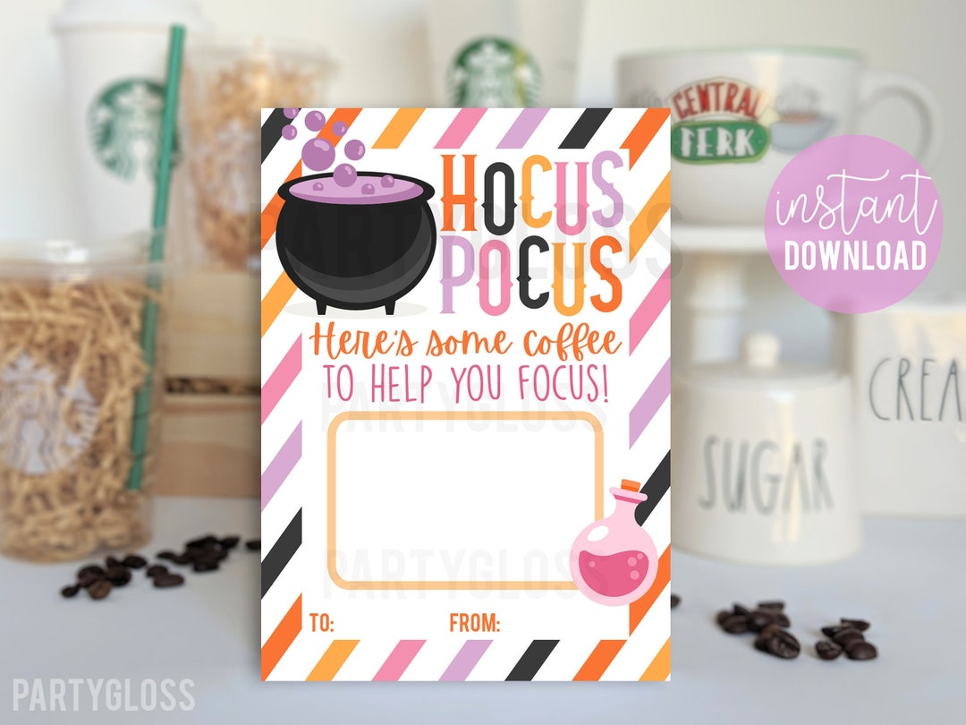 Halloween Coffee Printable Gift Card Holder, Teacher Appreciation ...