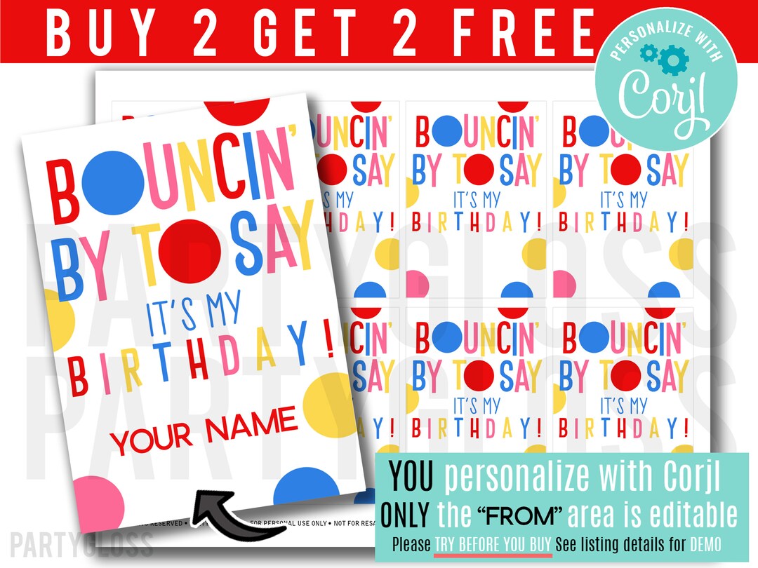 Editable Bouncy Ball Class Gift Tags, Non-food Classroom Treats Bouncin ...