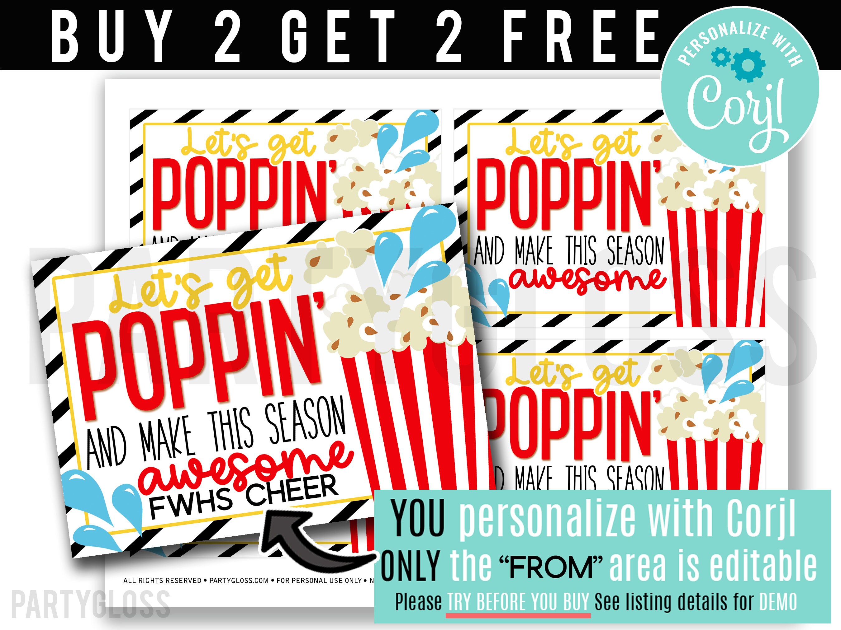 Editable Swim Team Printable Tag | Swim Meet Popcorn Card | Dive Team ...