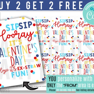 Editable Straw Valentine's Day Printable Tags Crazy Silly Class ...