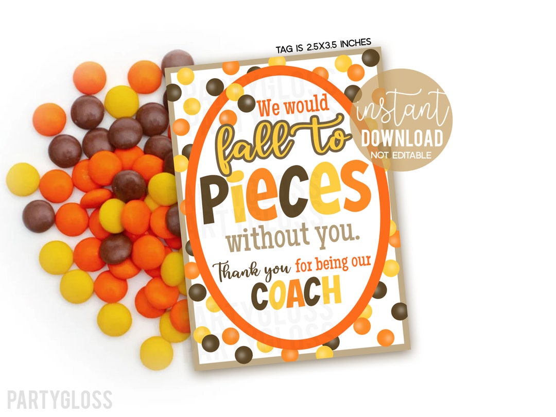 Coach Appreciation Printable Gift Tags, We Would Fall to Pieces Without ...