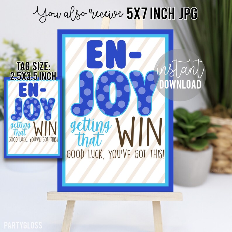 Good Luck Printable Tag Printable Joy Team Tags Enjoy - Etsy