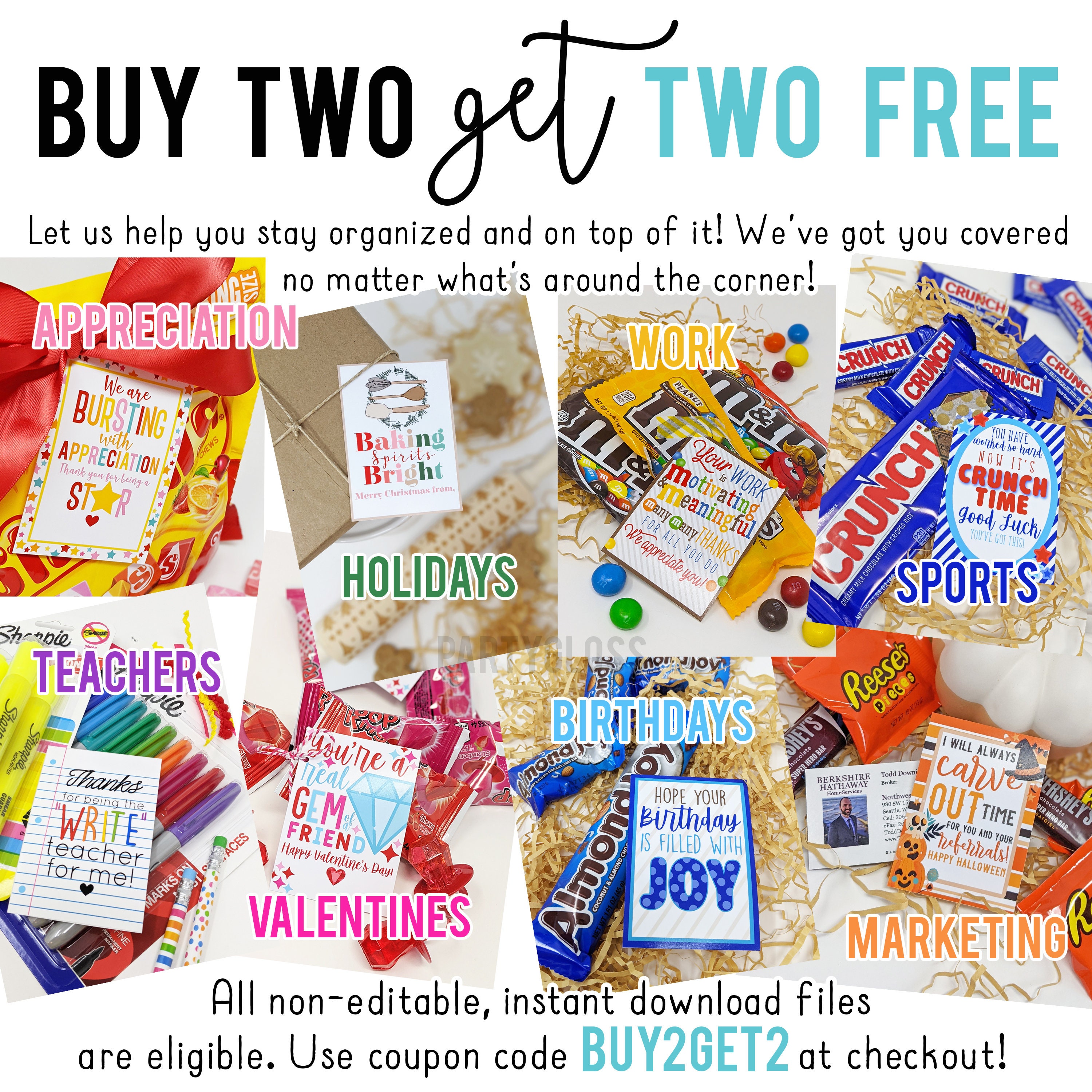 Popcorn Party Favor Tag Popcorn Printable Thank You Tag - Etsy