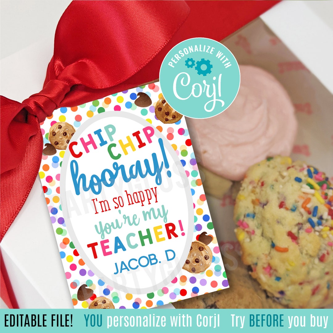 Editable Chip Chip Hooray Appreciation Printable Tag | PTO PTA ...