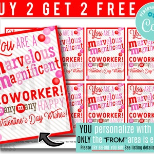 Editable Valentine's Day Coworker Appreciation Tag, Printable Office ...